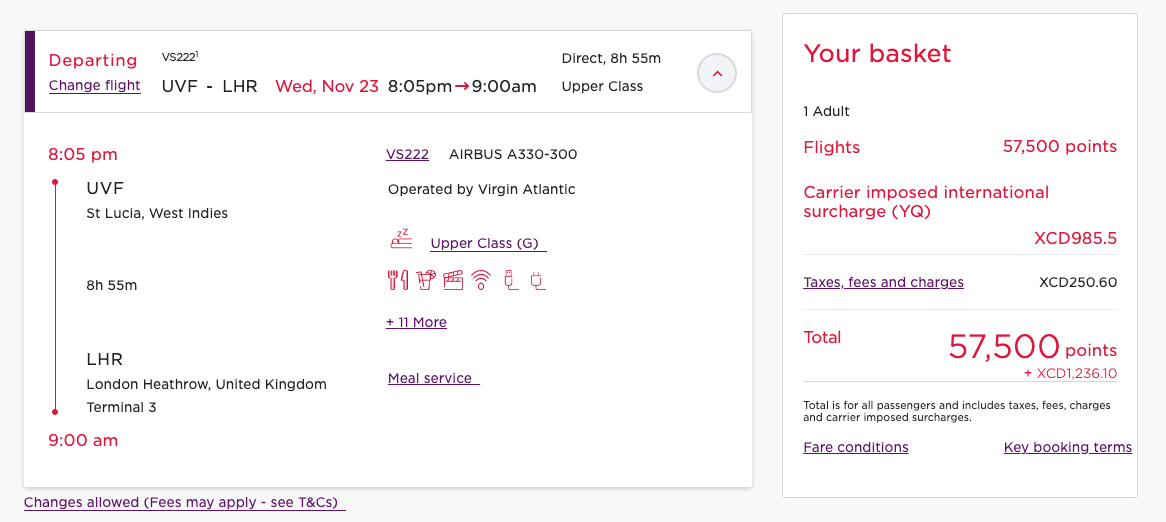Booking a 9-hour business-class flight for 28,750 Virgin points - The ...