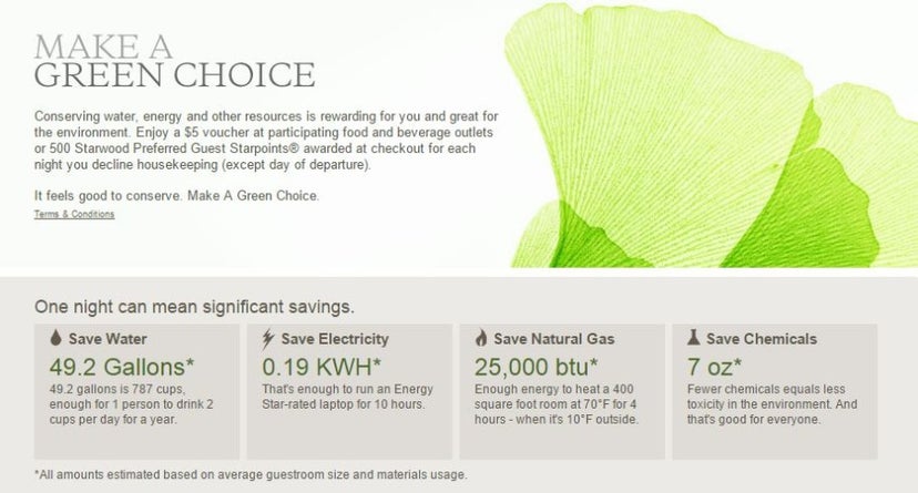 What's Your Opinion on Starwood's Make A Green Choice Program? - The ...