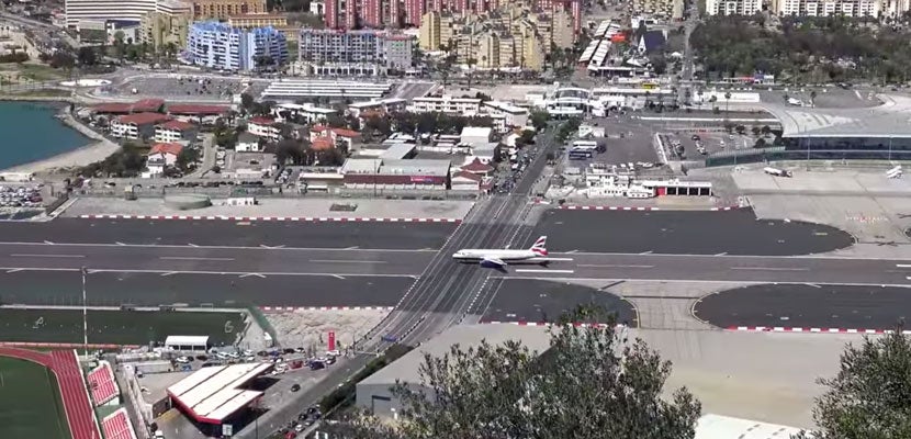 Watch Cars and Pedestrians Cross the Runway in Gibraltar - The Points Guy