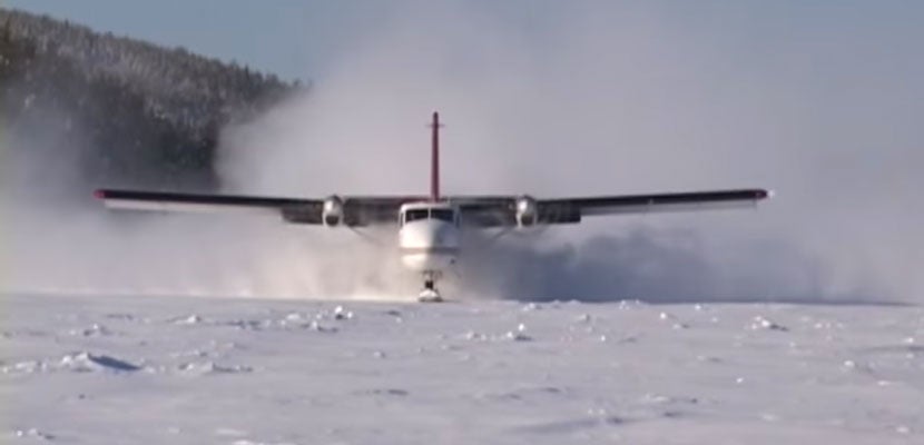 Watch a Turboprop Aircraft Land on a Frozen Lake in Canada - The Points Guy
