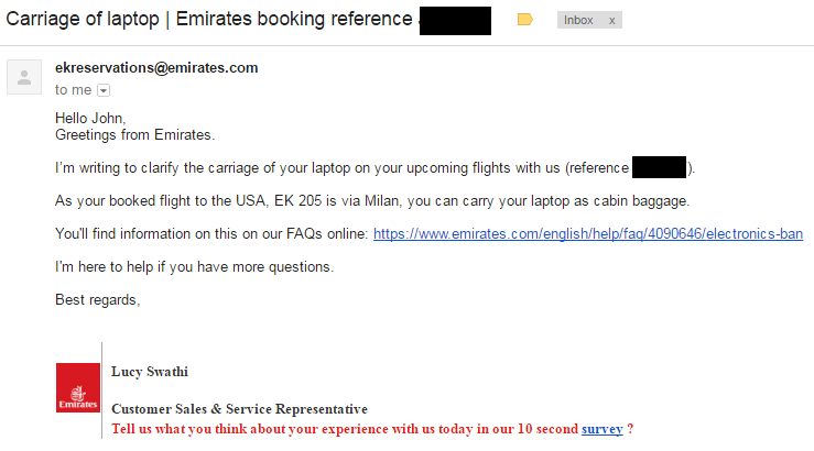 What It Was Like Flying Emirates During the Electronics Ban - The ...