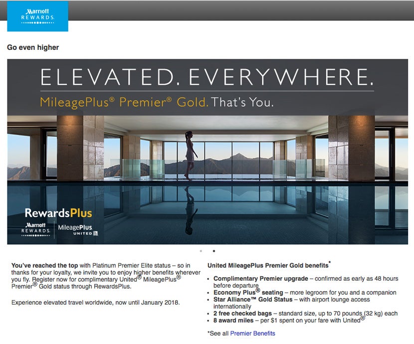 Marriott Platinum Premier Elites Now Get United Premier Gold - The ...