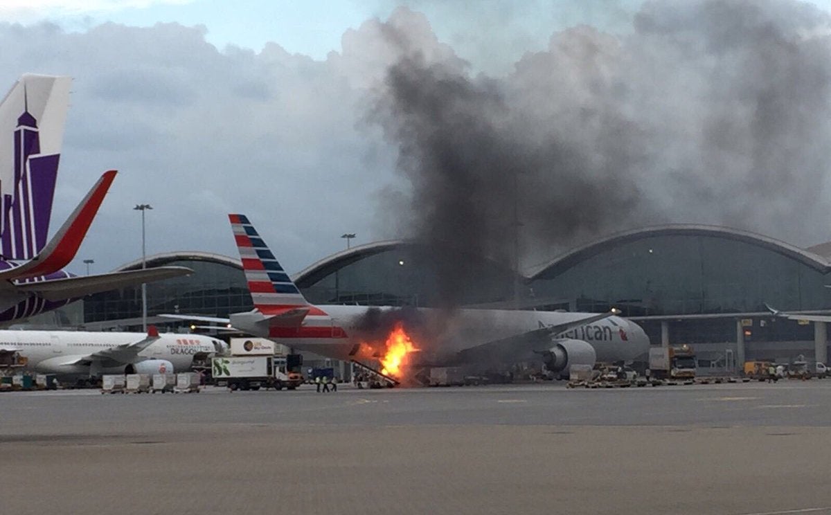 American Airlines Cargo Fire in Hong Kong Caught on Tape - The Points Guy