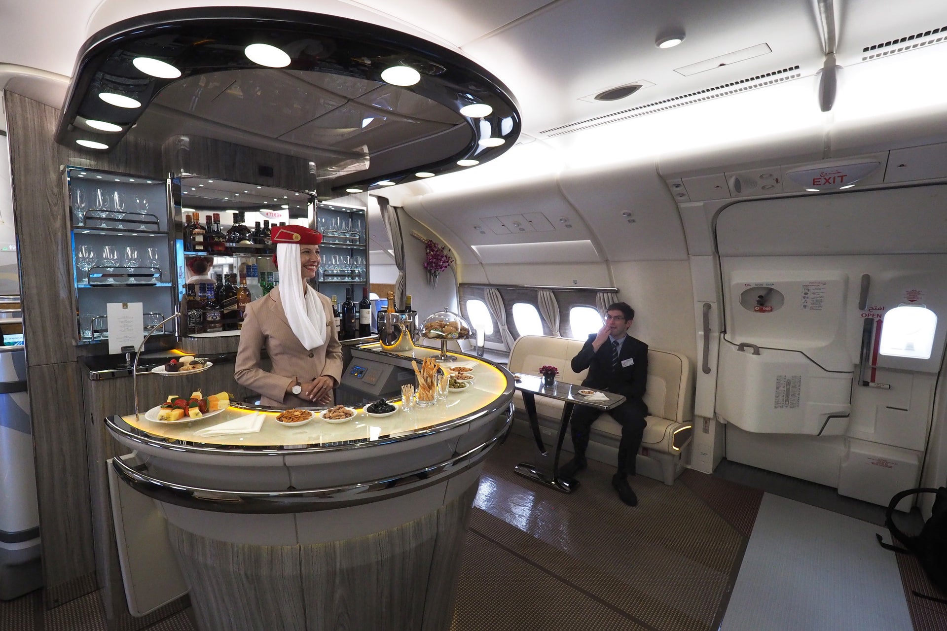 Check Out Emirates' Fancy New Airbus A380 In-Flight Bar - The Points Guy