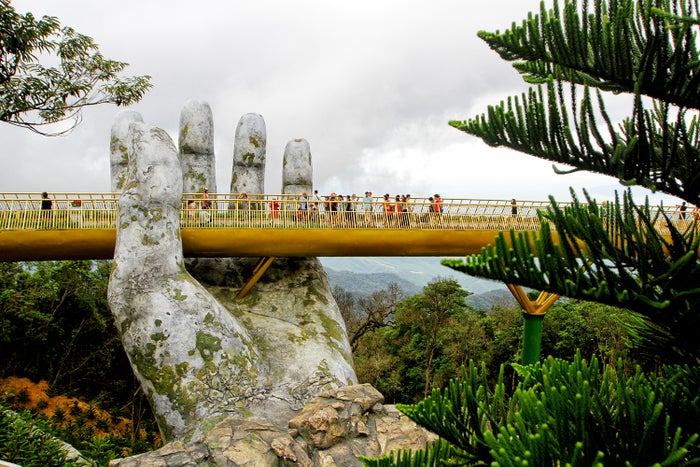 A Golden Bridge Suspended by Giant Hands Is Vietnam's New Tourist ...