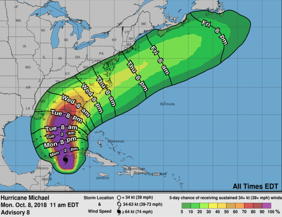 Warnings Issued As Hurricane Michael Plows Toward Florida - The Points Guy