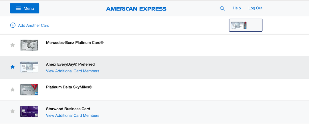 Amex Allows You to Select 'Default Card' Shown First at Login - The ...