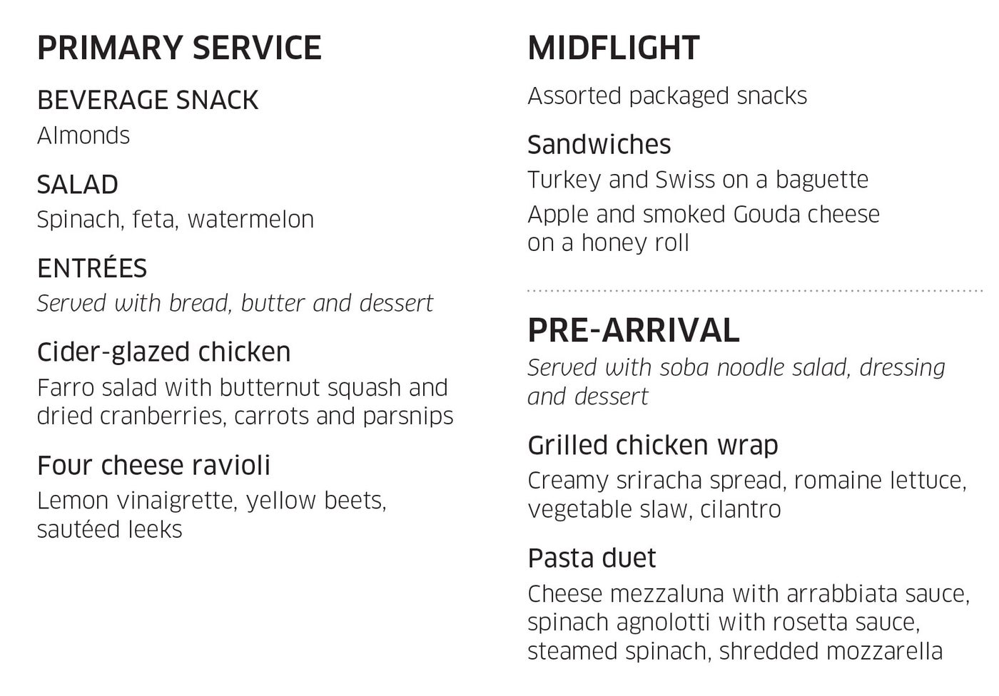 United Details Menu, Service Ahead of Premium Plus Launch