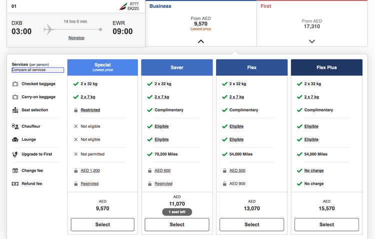 Emirates New Special Business Class Fare Is Like Basic Economy - The ...
