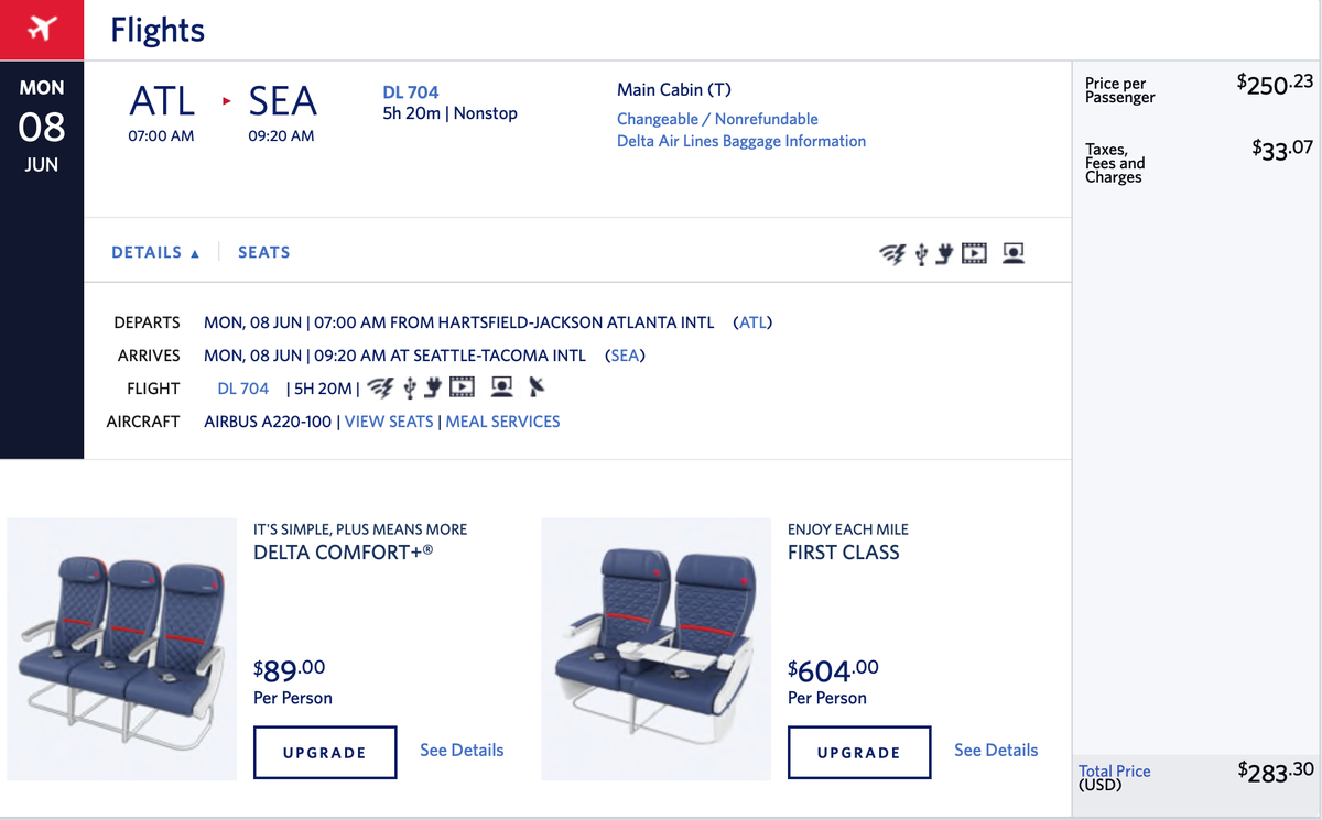 Delta Schedules the A220 for Transcon Route - The Points Guy