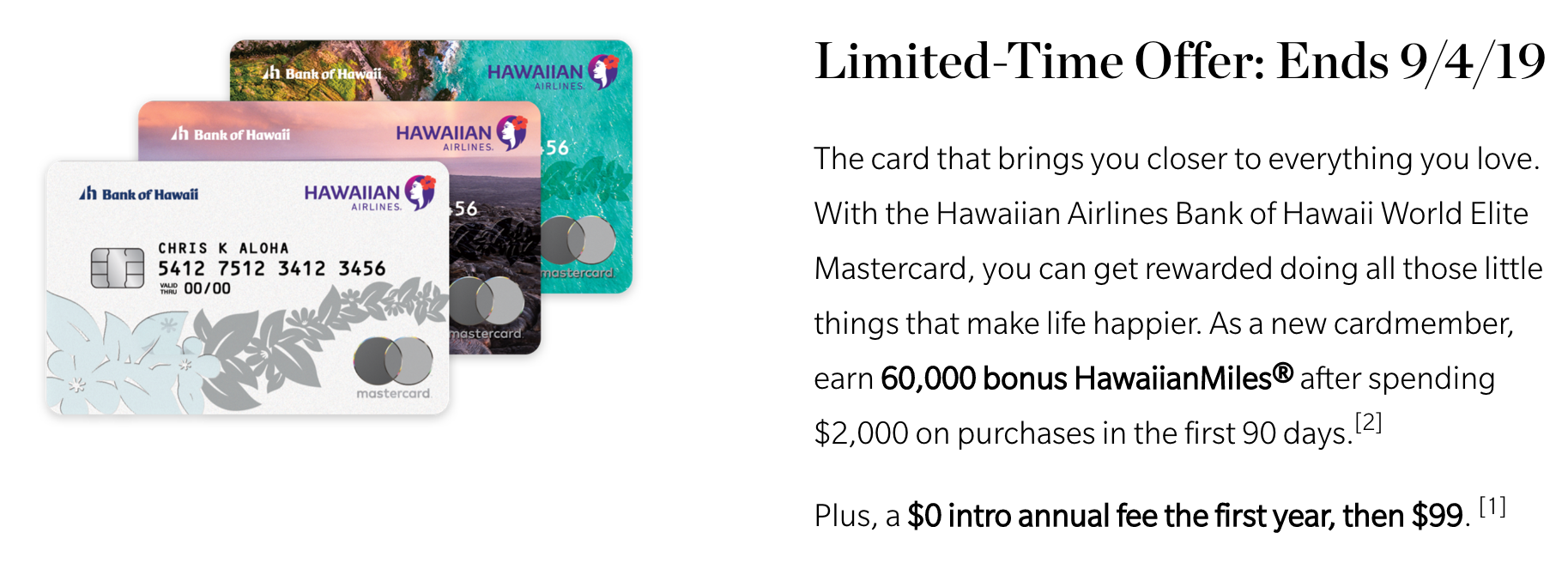 Last chance for the Hawaiian Airlines Mastercard with 60,000 bonus ...