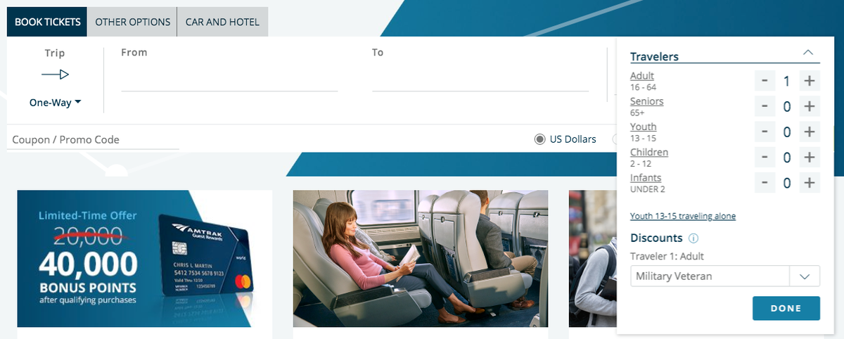 Amtrak 10% Discount for Veterans and Active Duty Military - The Points Guy