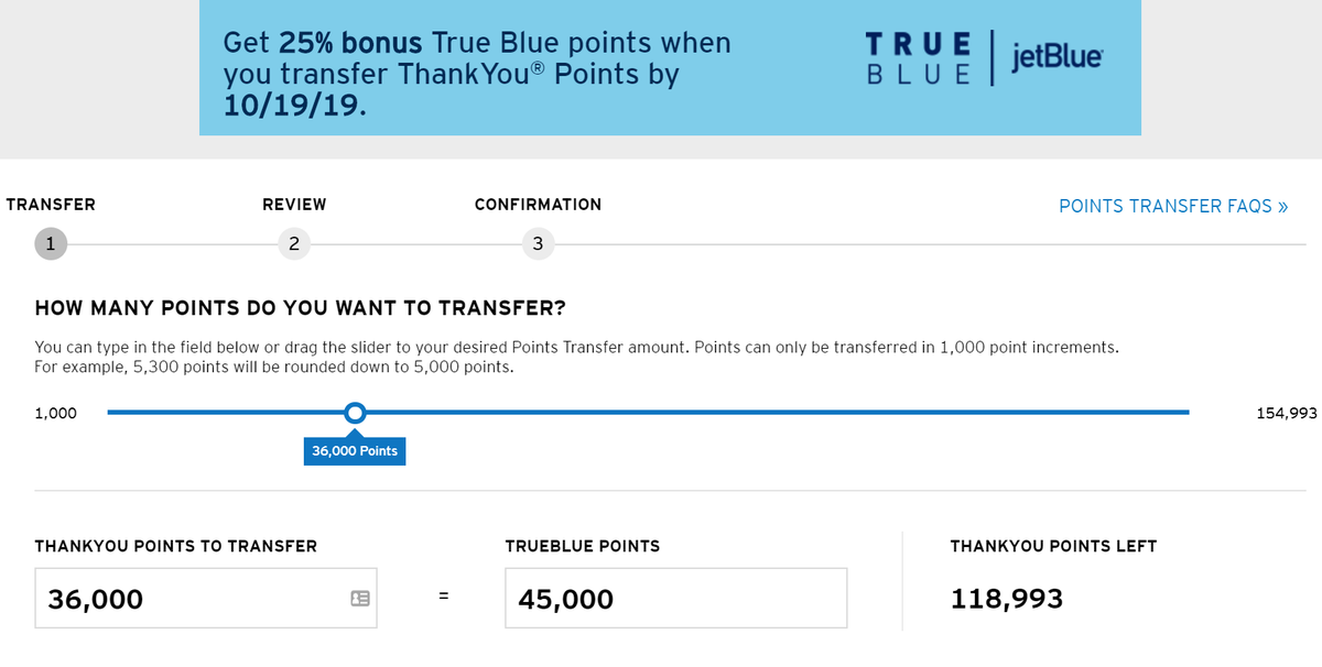 Get a 25% bonus for transferring Citi ThankYou Points to JetBlue - The ...