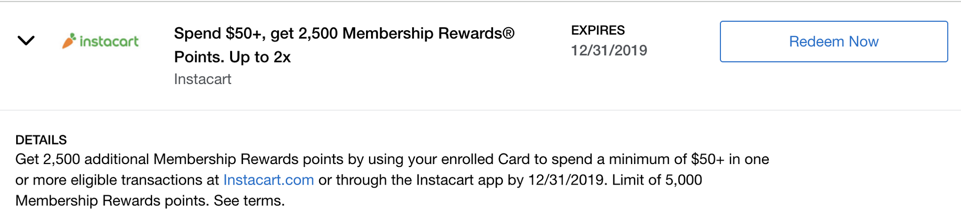 Targeted Amex Offer for Instacart - The Points Guy