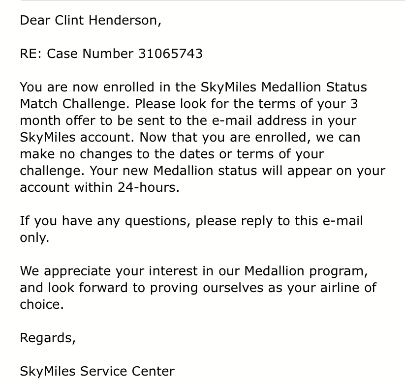 Successfully completing a status challenge: American Airlines Executive ...