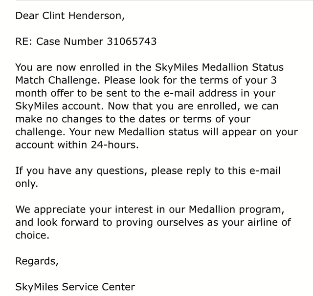 Successfully completing a status challenge: American Airlines Executive ...