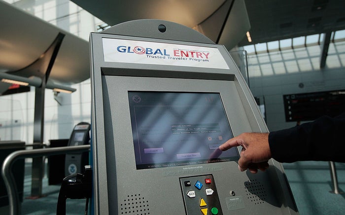 Global Entry member had to show her actual card to get in the line. Do ...