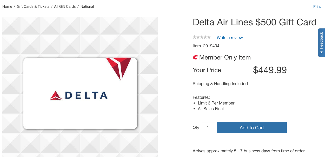 Get Them Before They re Gone Costco Is Selling Discounted Delta Gift Cards Get Them Before They re Gone Costco Is Selling Discounted Delta Gift Cards