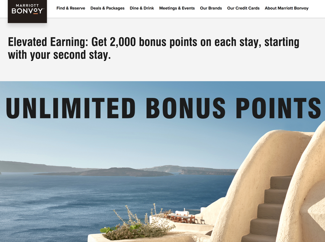 Marriott Elevated Earning promotion: 2,000 points per stay starting ...