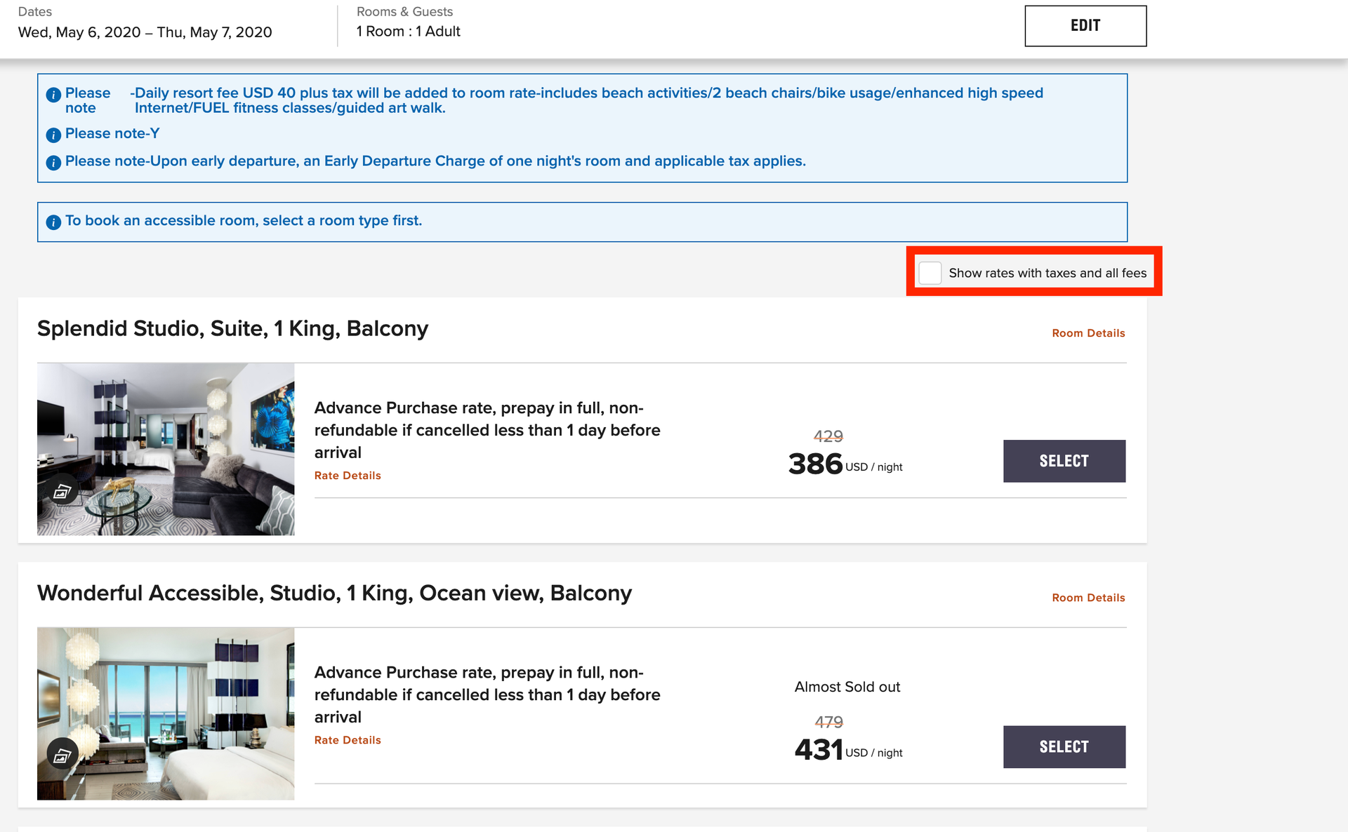 See the true cost of your stay with Marriott's 'all in' pricing button ...