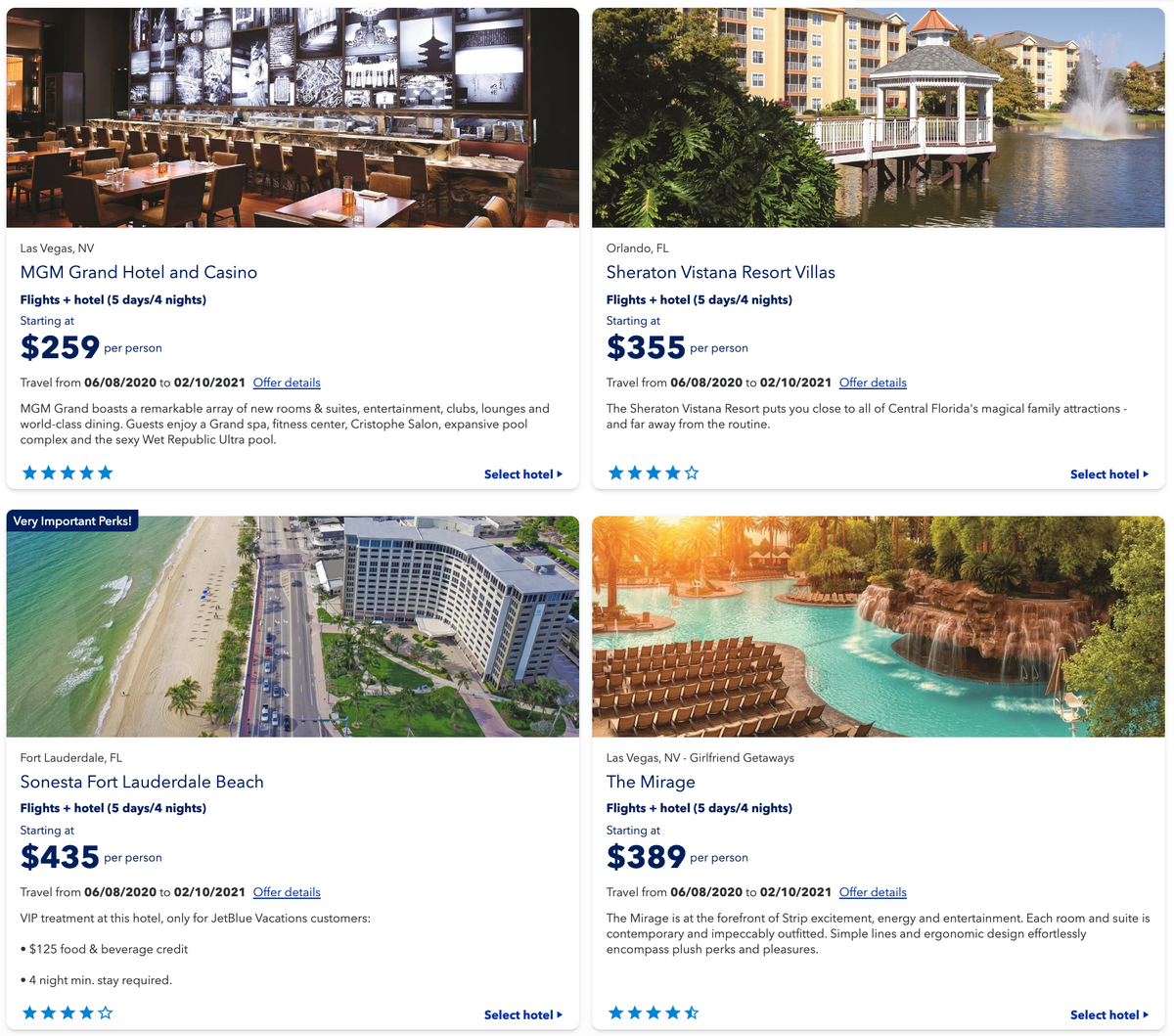 JetBlue offers full refunds for vacation packages booked by June 15 ...