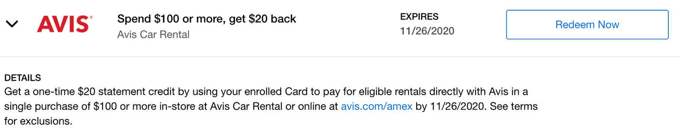 Several new car rental Amex Offers now available, including Hertz and Avis
