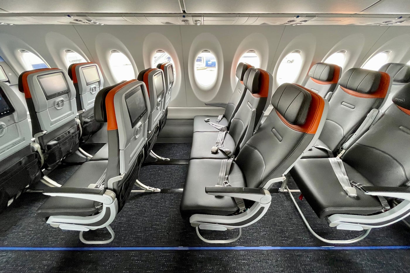 First look inside JetBlue's swanky new Airbus A220