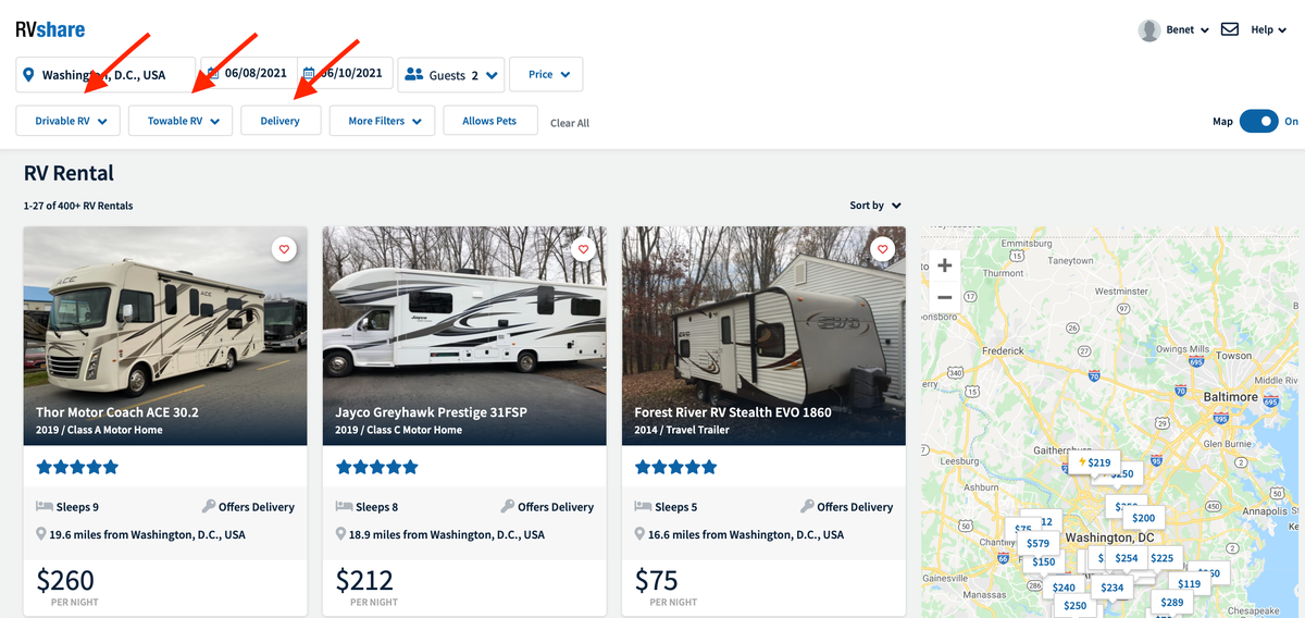 Renting a luxurious RV from RVshare - The Points Guy