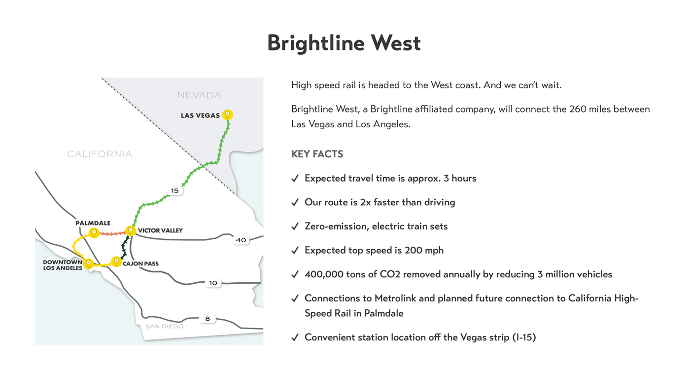 Brightline high-speed rail Vegas Los Angeles