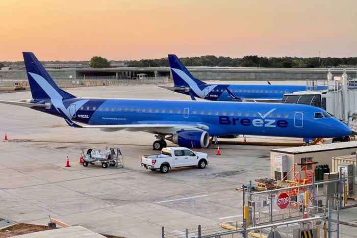 First look and where to sit when flying Breeze Airways’ Embraer 195