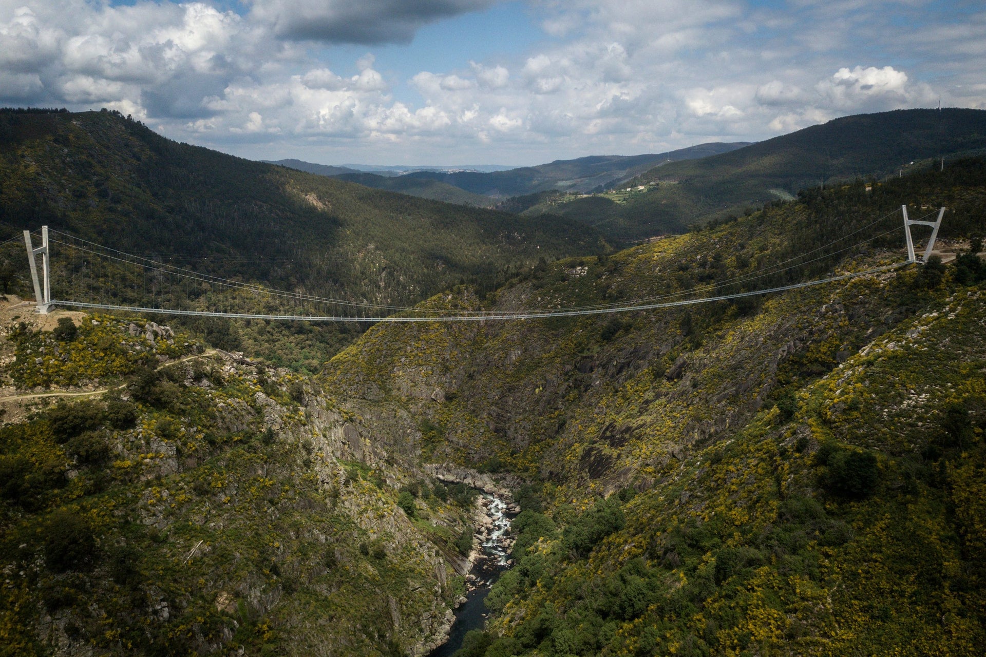 World's longest pedestrian suspension bridge opens in Portugal - The ...