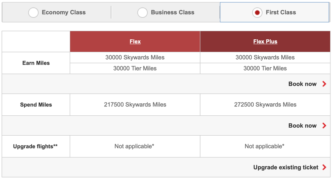 Emirates devaluing first class awards in July by removing Flex awards ...