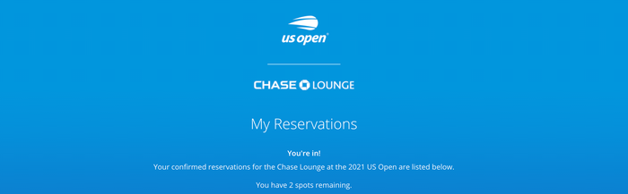 2021 US Open Chase Lounge reservations now available for Chase ...