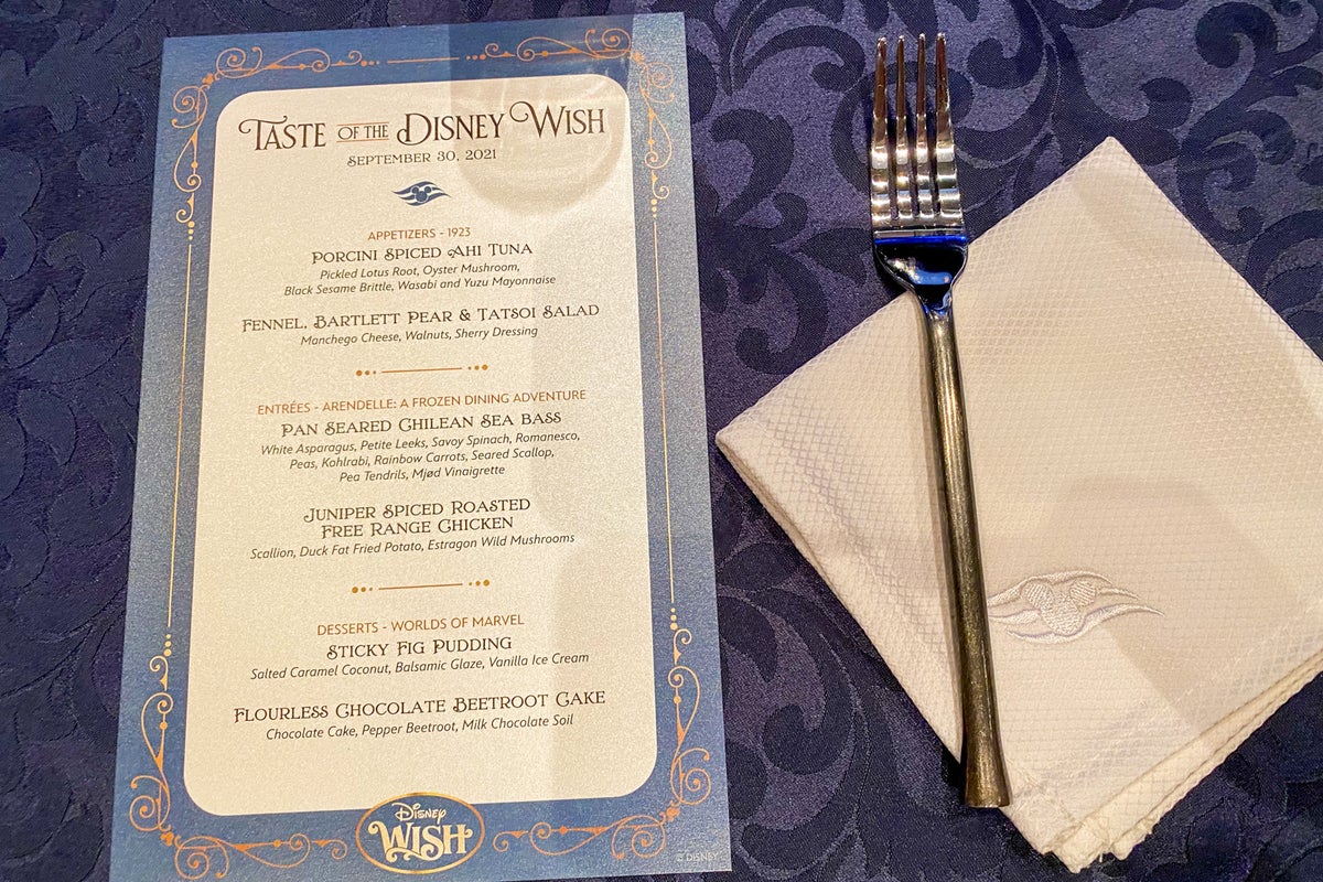 Disney Cruise Line unveils details about the menu items onboard its new ...