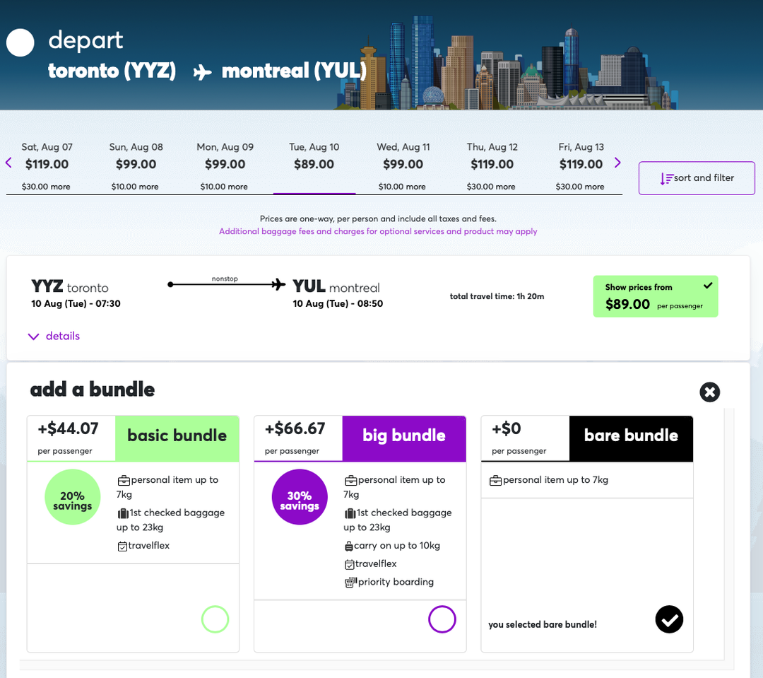 Review: Flair Airlines from Toronto to Montreal - The Points Guy