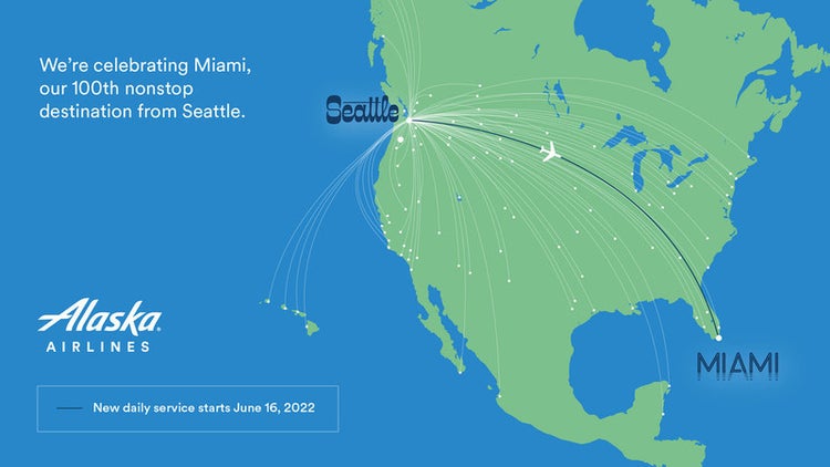 Alaska Airlines adds Miami, now up to 100 destinations from Seattle ...