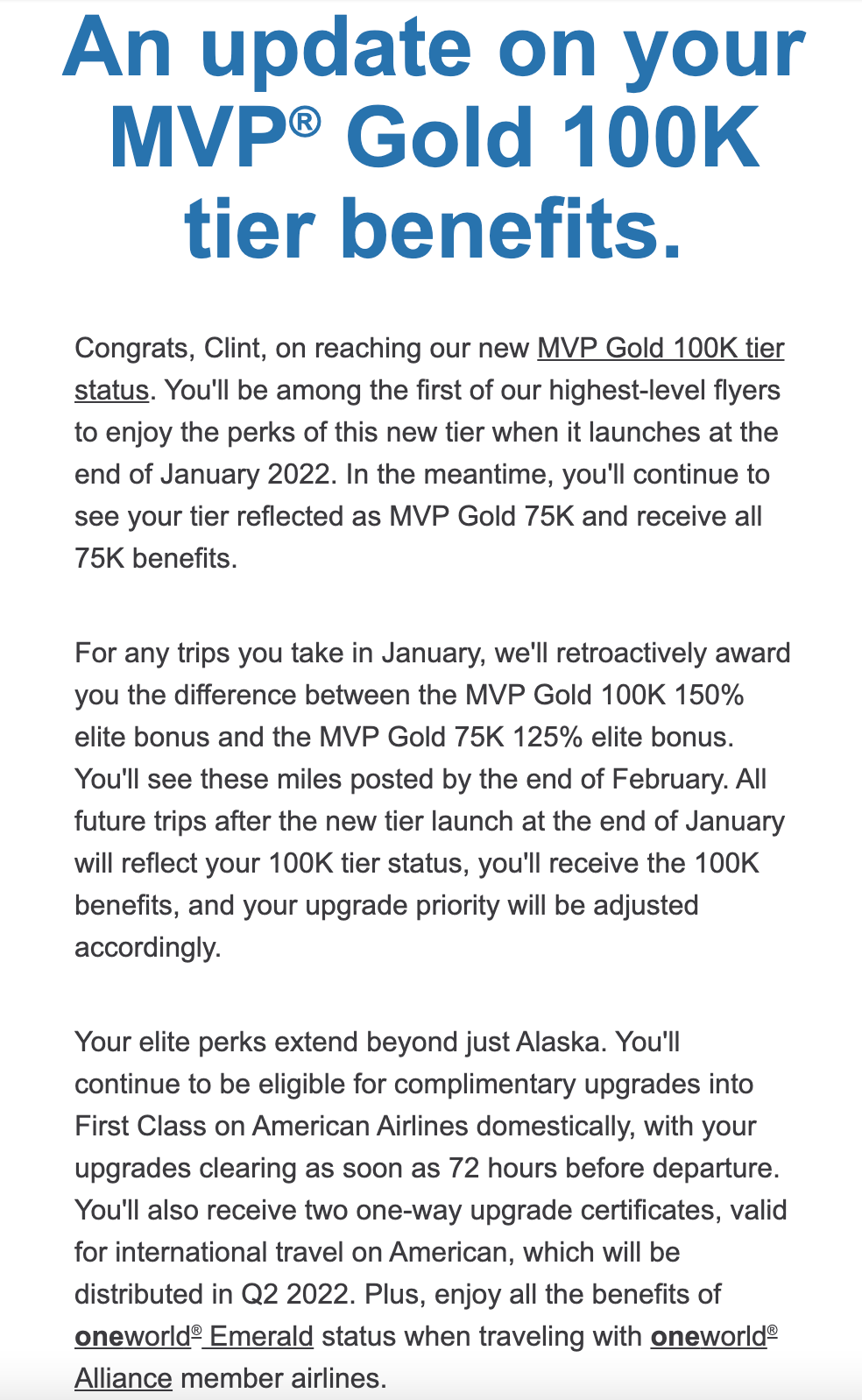 How and why I went for Alaska's new top-tier status MVP Gold 100K - The ...