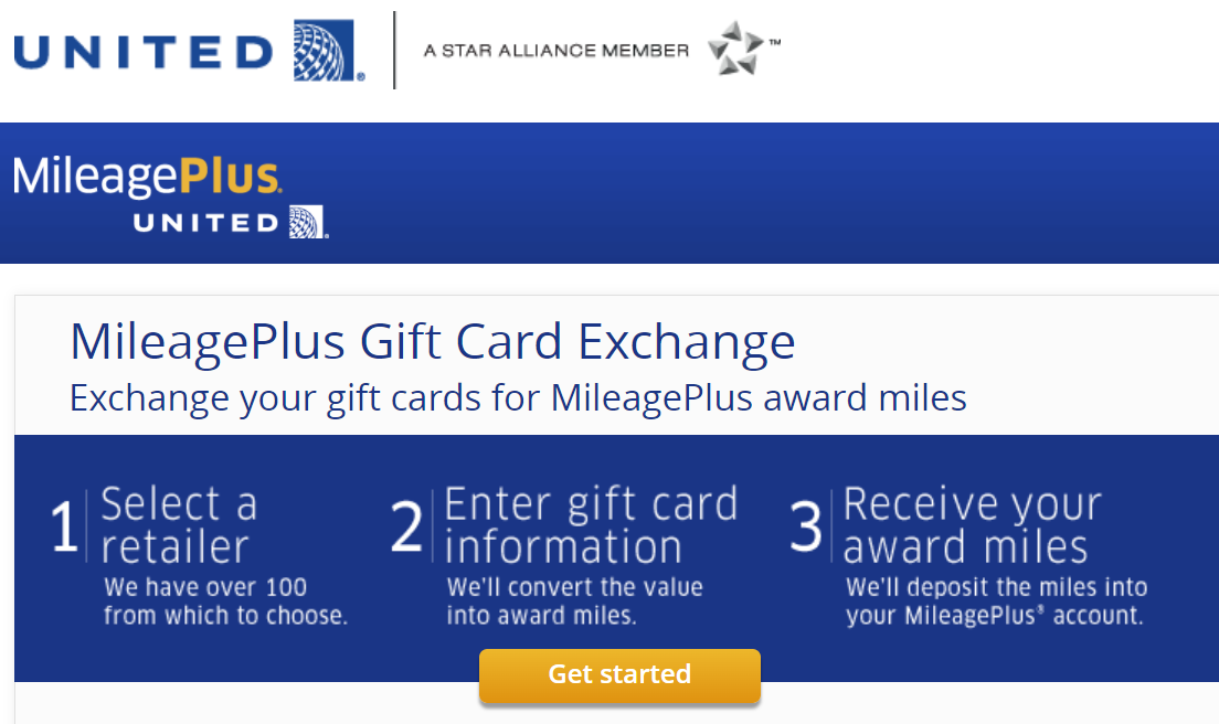 How to exchange gift cards for United MileagePlus miles - VoyageAround