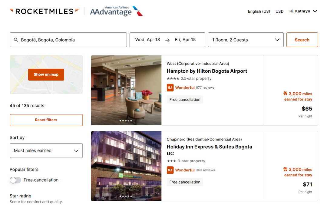 Using Rocketmiles to earn points, miles or gift cards on hotel stays ...