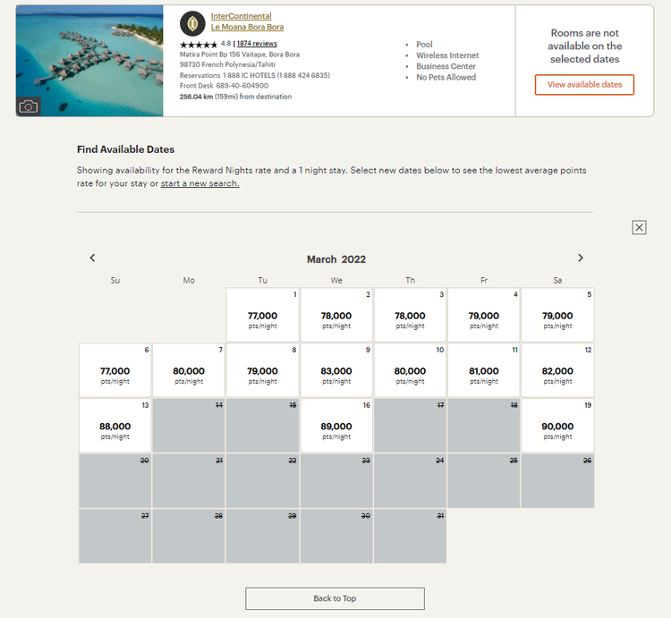 IHG now has a calendar search to help you find the best cash or points ...