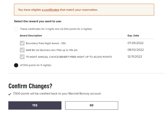 Rebook Marriott awards after dynamic pricing to save points - The ...