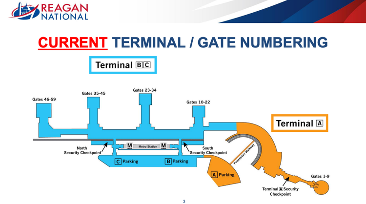Ronald Reagan Washington National Airport renumbers its gates - The ...