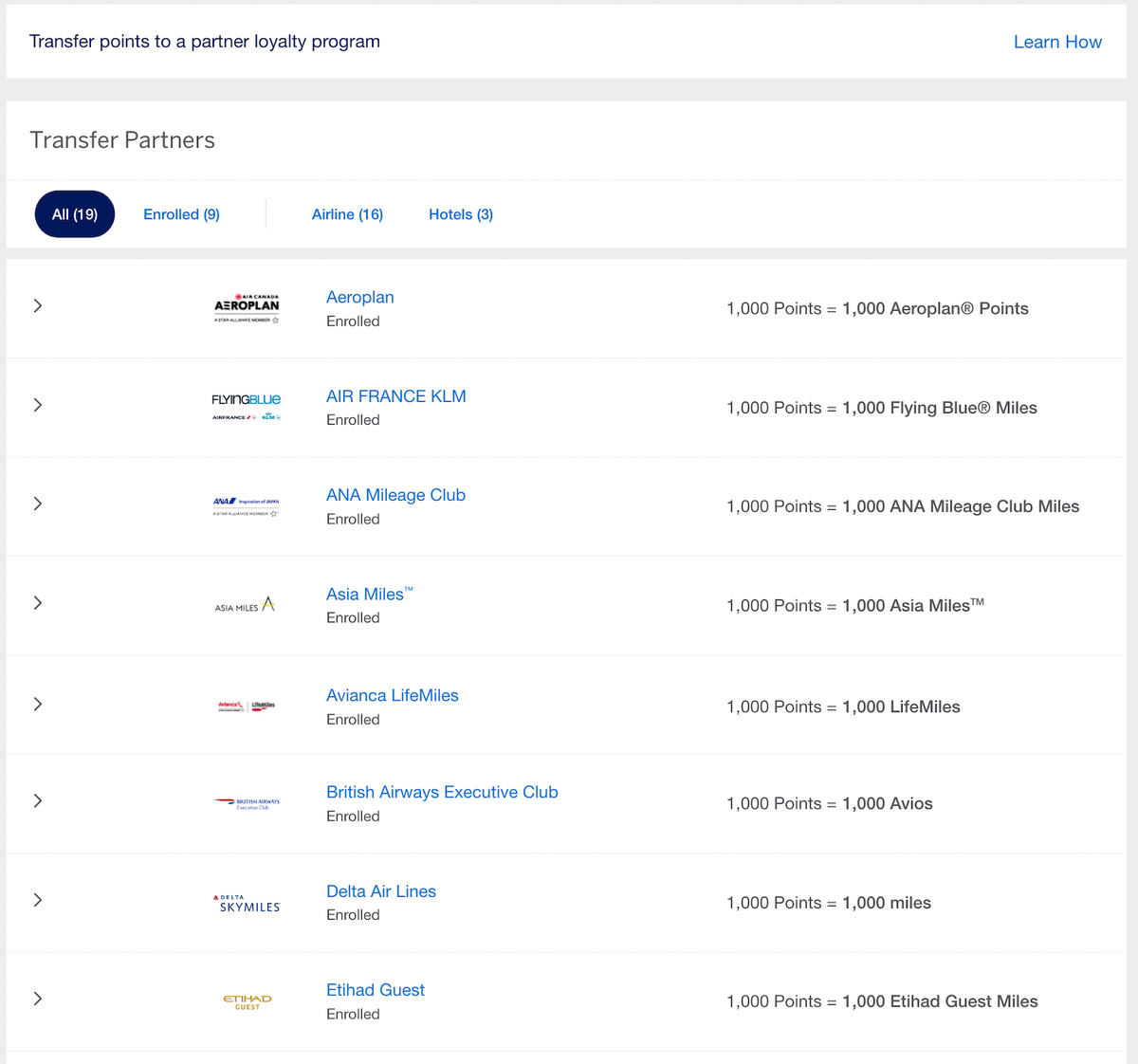 American Express adds new transfer partners table to make points ...