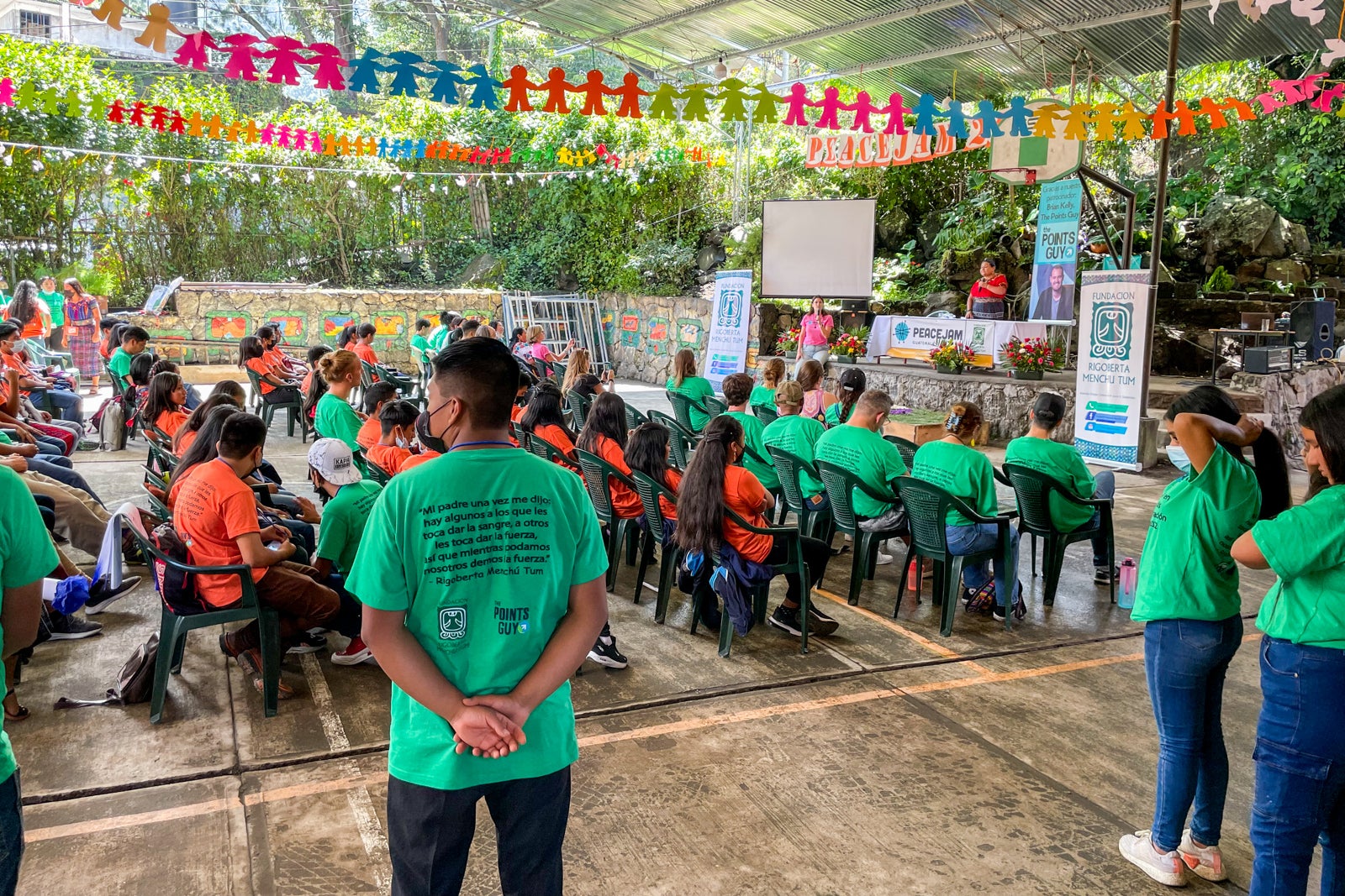 TPG at the PeaceJam Guatemala conference in 2022 - The Points Guy
