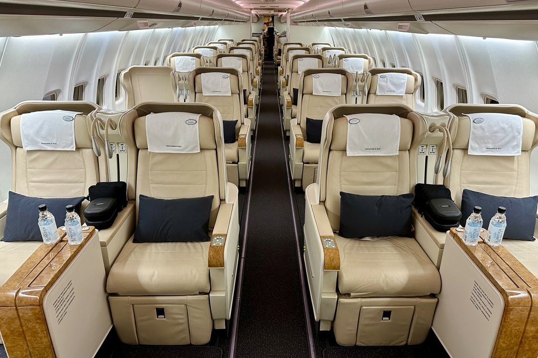 An exclusive look inside the $160,000-a-seat private Boeing 757 charter, with just 48 first ...
