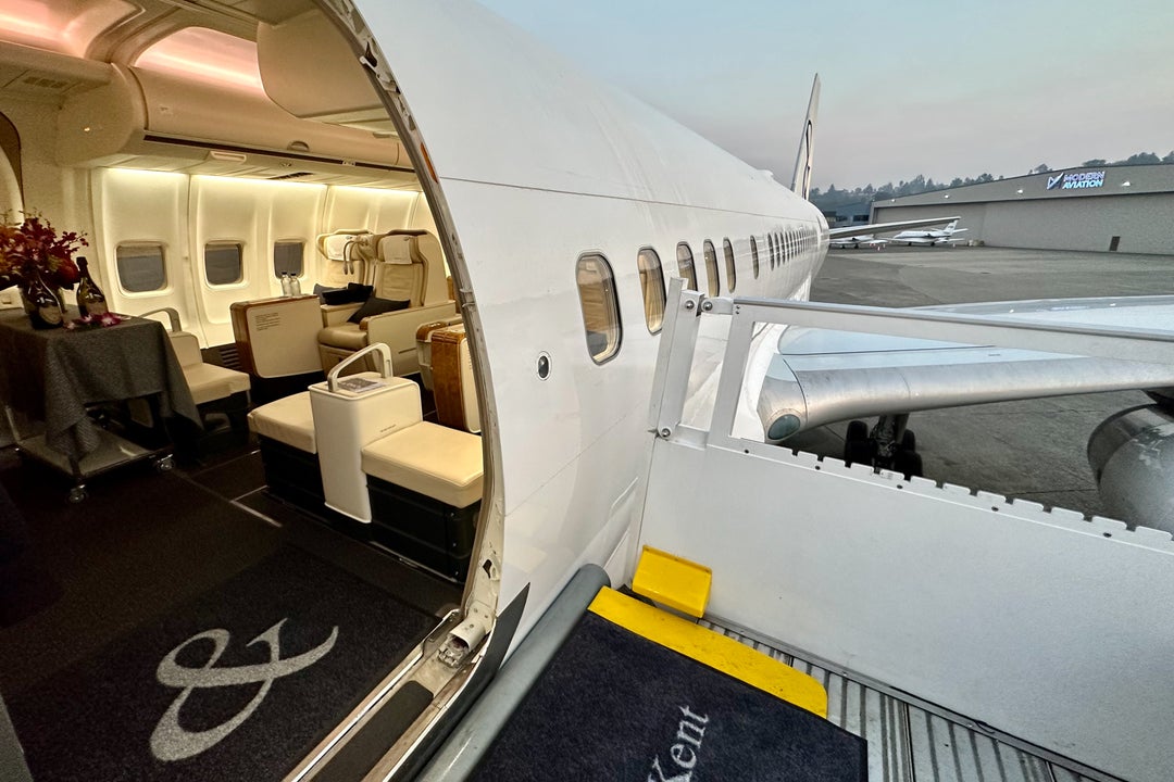 An exclusive look inside the $160,000-a-seat private Boeing 757 charter, with just 48 first ...