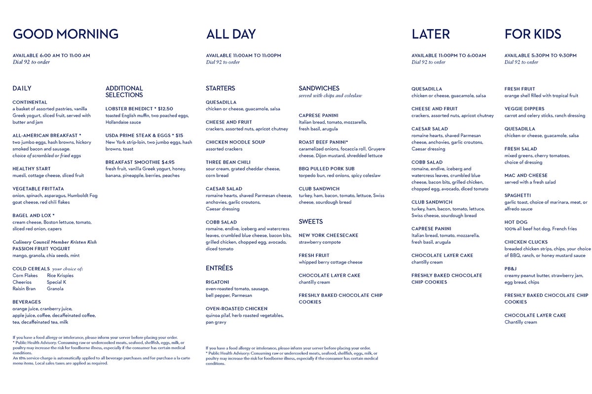 Cruise ship room service: A line-by-line guide to in-cabin dining - The ...