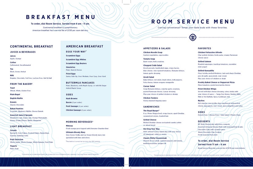Cruise ship room service: A line-by-line guide to in-cabin dining - The ...
