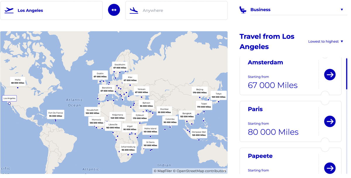 Flying Blue launches an interactive map with entry award prices - The ...