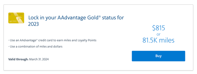 American Airlines is now selling AAdvantage status to targeted members ...